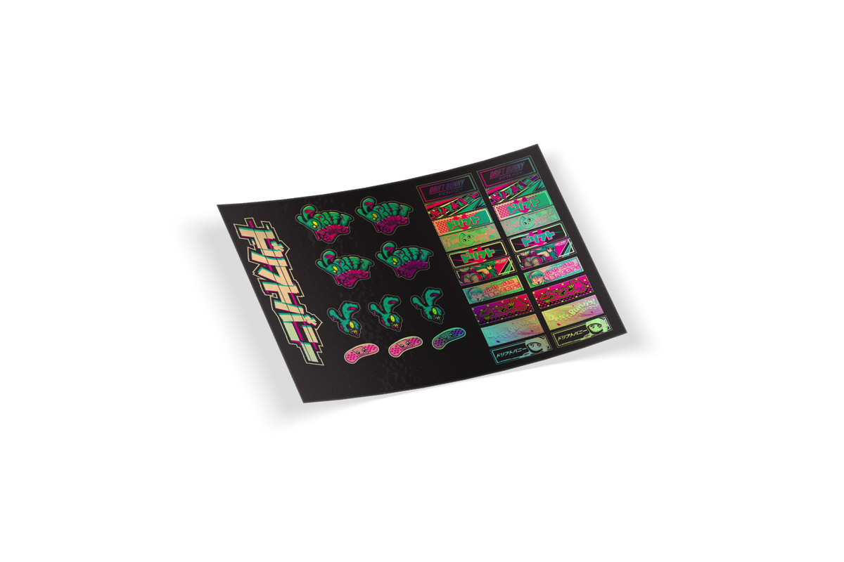 1:10 RC Holo - Mixed Sticker sheet - Drift bunny decals